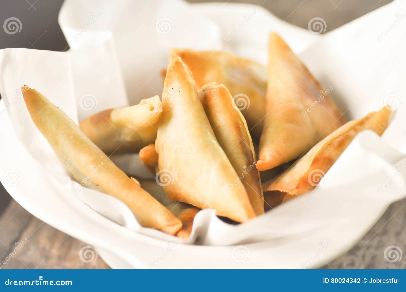 Deep Fried Samosa with Meat and Vegetable Stuffed Stock Photo - Image ...