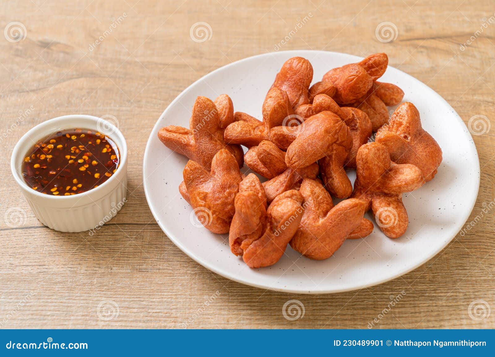 Fried Sausage With Dipping Sauce Stock Image Image Of Food Lunch