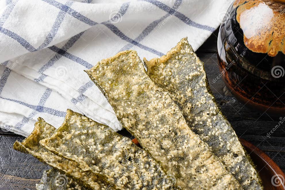 Deep fried seaweed stock photo. Image of korean, deep - 233043390