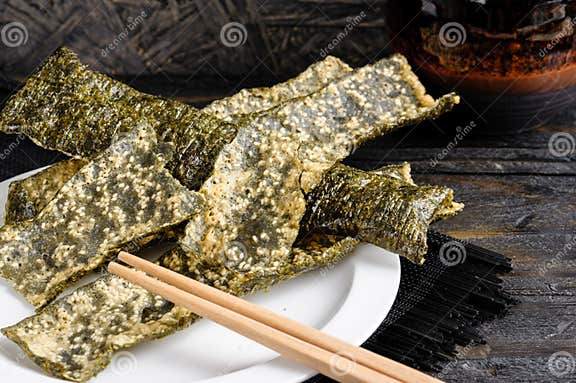 Deep fried seaweed stock photo. Image of gourmet, asian - 233043428