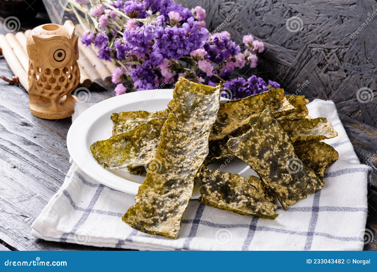 Deep fried seaweed stock photo. Image of sesame, seafood - 233043482