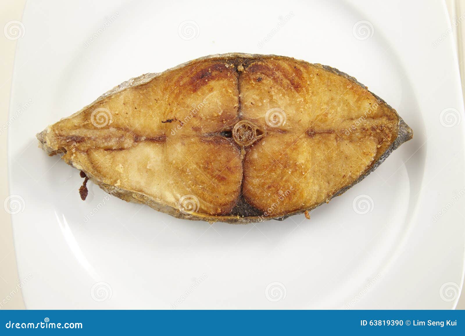 Deep Fried Seer Fish on a Plate Stock Photo - Image of cuisine ...