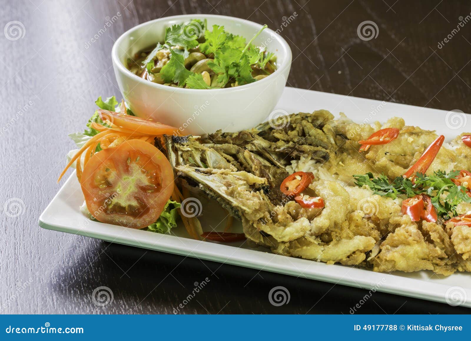 Deep Fried and Served with a Spicy Stock Photo - Image of grilled ...