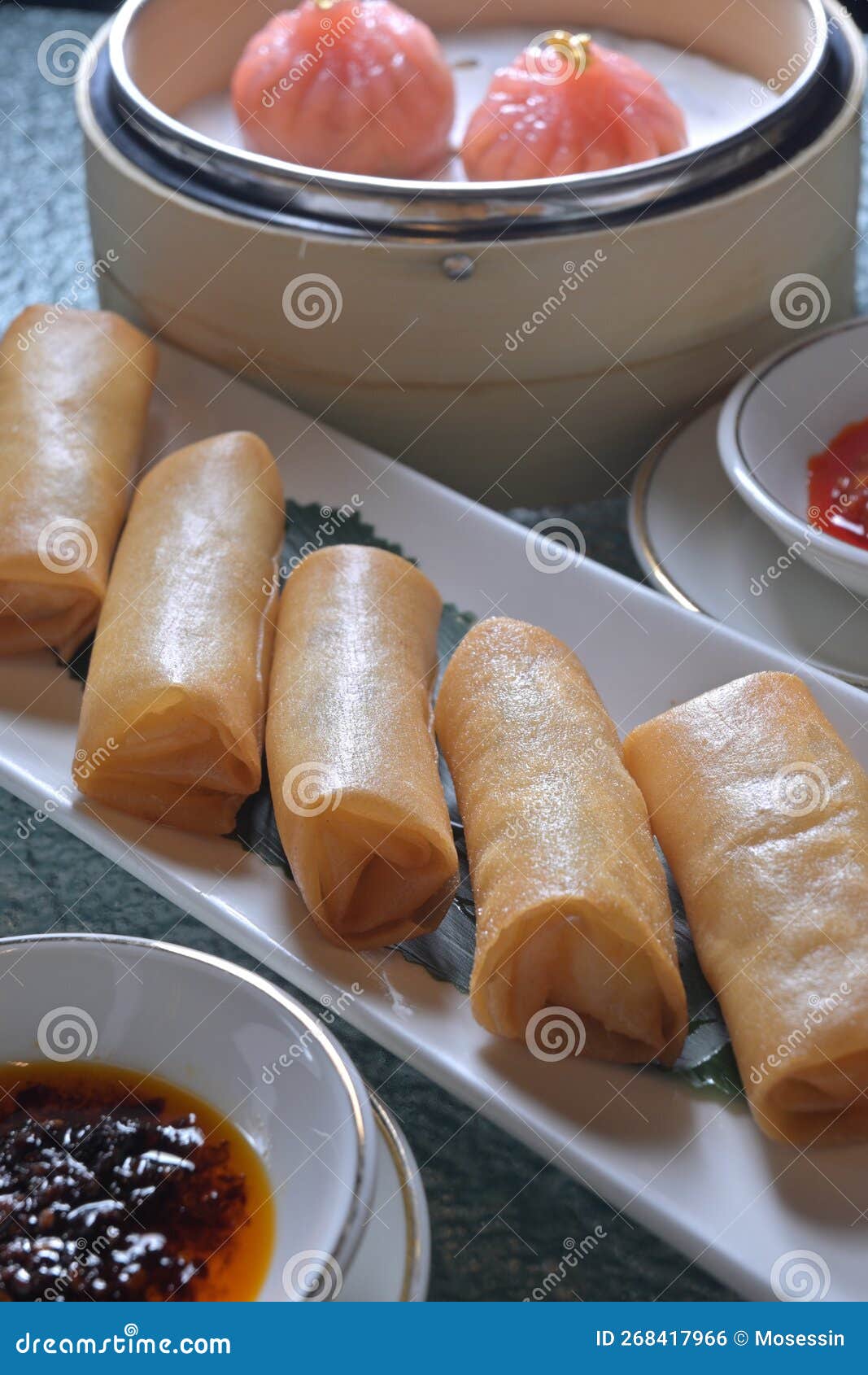 Deep Fried Sheet Spring Roll Dim Sum Stock Photo - Image of micro ...