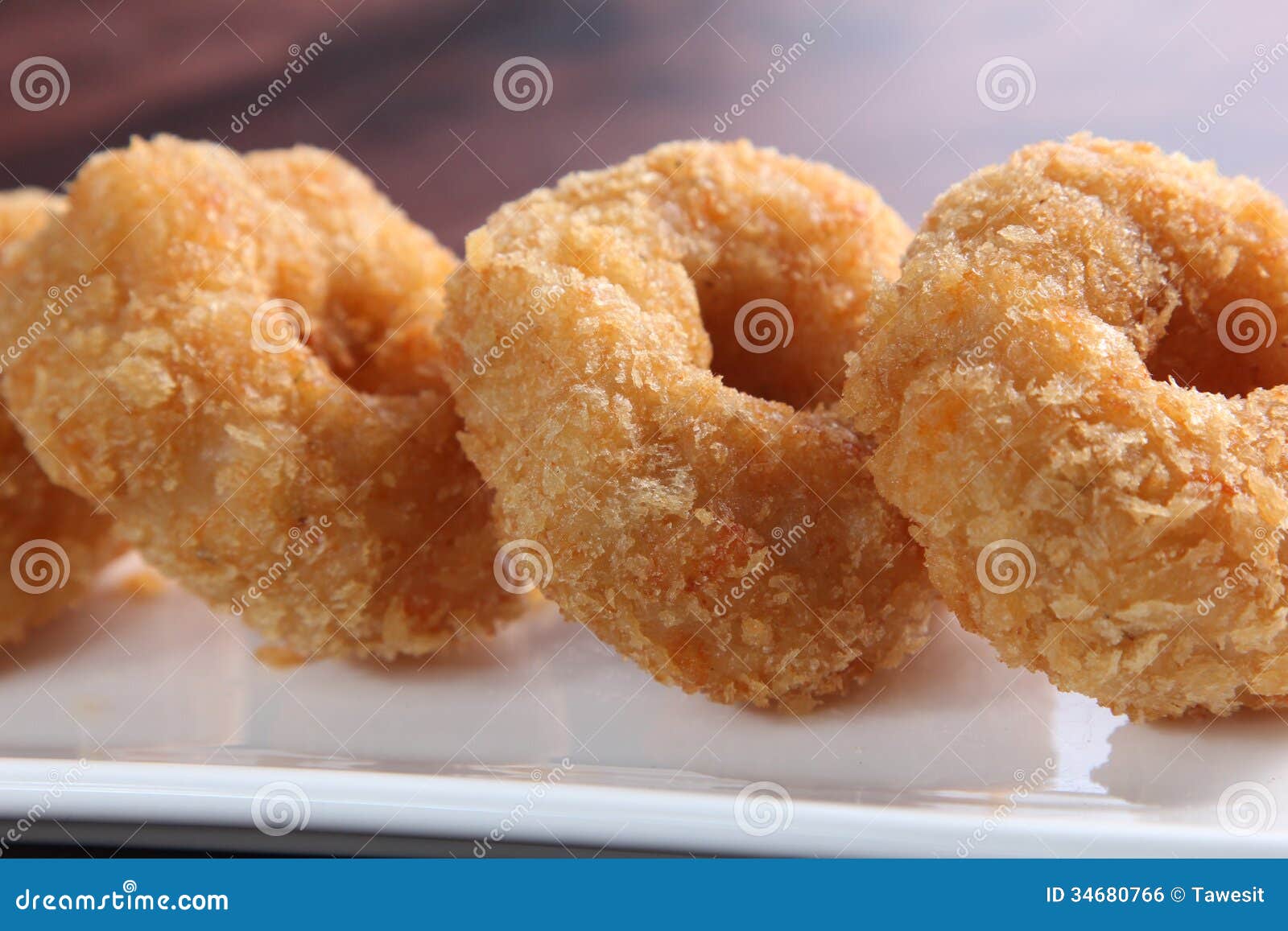 Deep fried shrimp donut stock photo. Image of bread, plate - 34680766