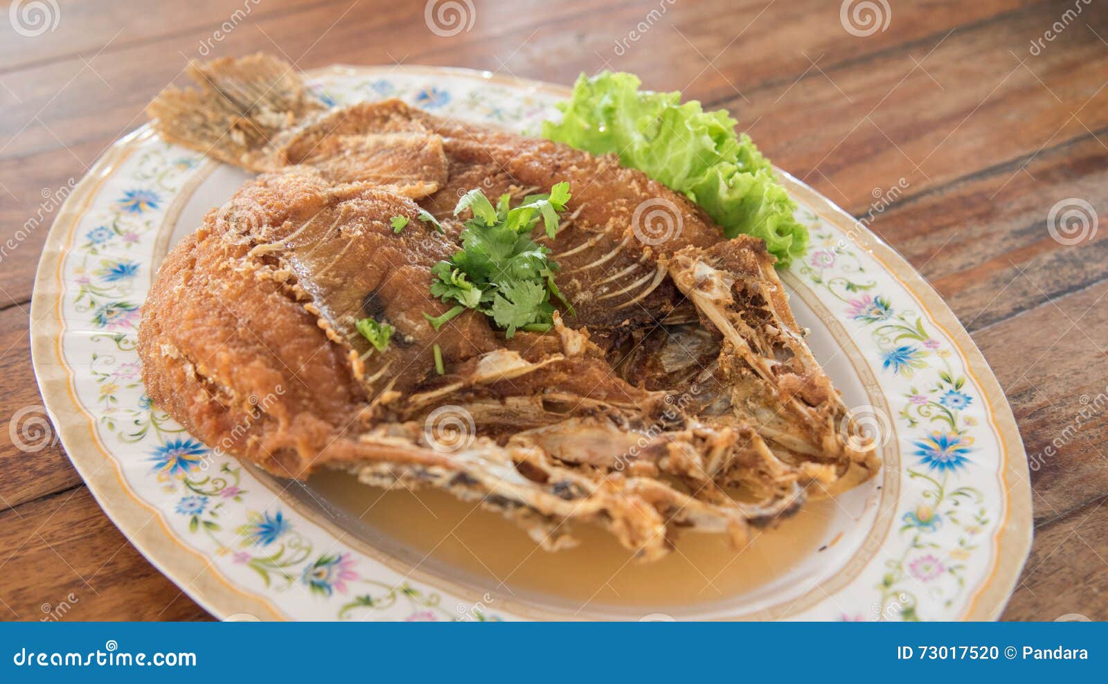 The Deep Fried Snapper Fish with Fish Sauce Stock Photo - Image of asia ...