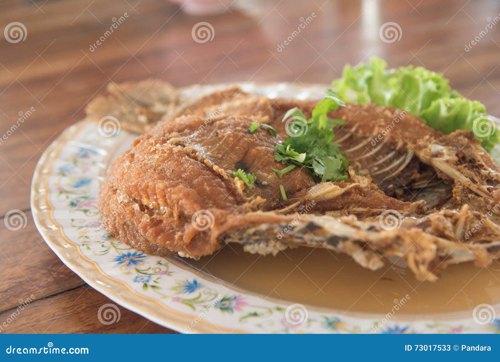 The Deep Fried Snapper Fish with Fish Sauce Stock Image - Image of fish ...