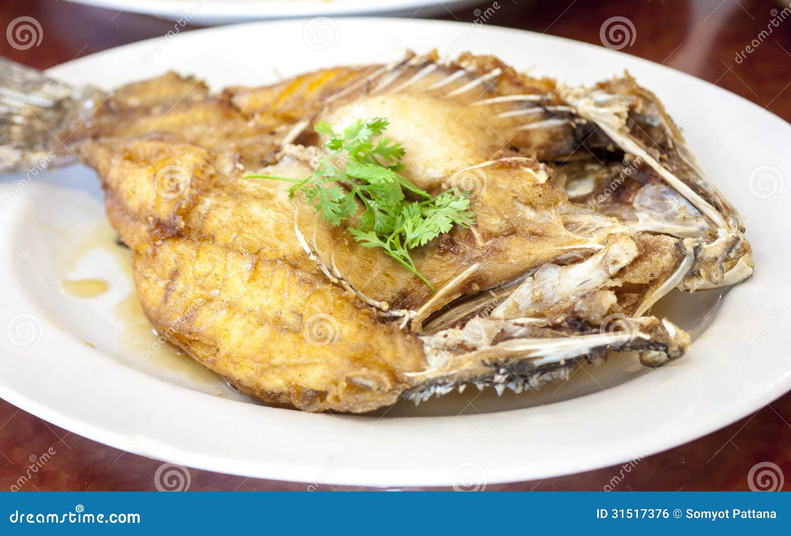 Deep fried snapper fish stock photo. Image of thai, salad - 31517376