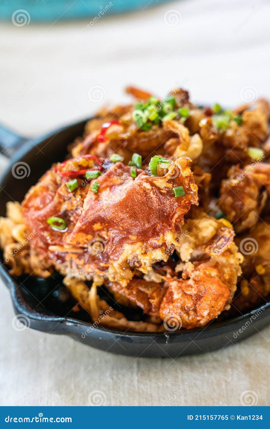 Deep Fried Soft Shell Crab with Salt and Chili Stock Image - Image of ...