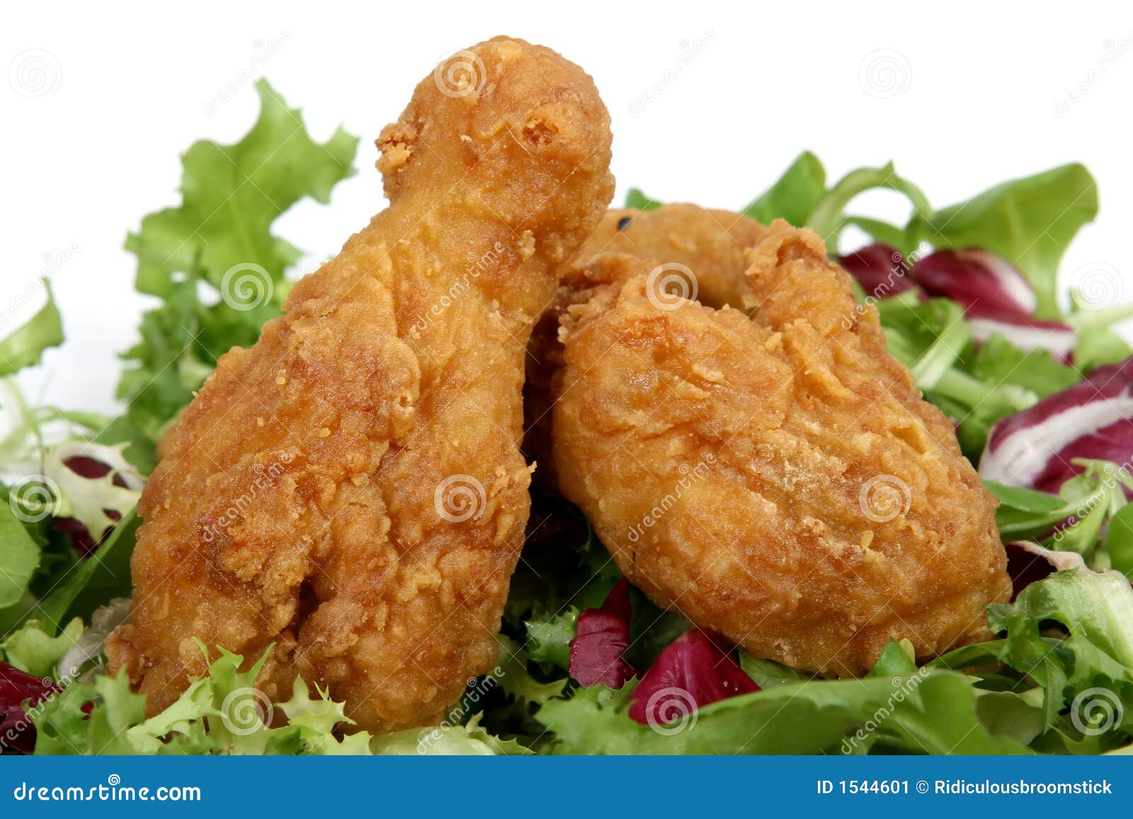 Deep Fried Spring Chicken in Golden Lemon Batter with Salad Stock Image ...
