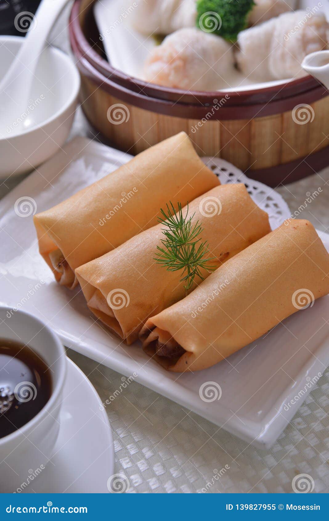Deep Fried Spring Roll Dim Sum Stock Image - Image of wrap, food: 139827955