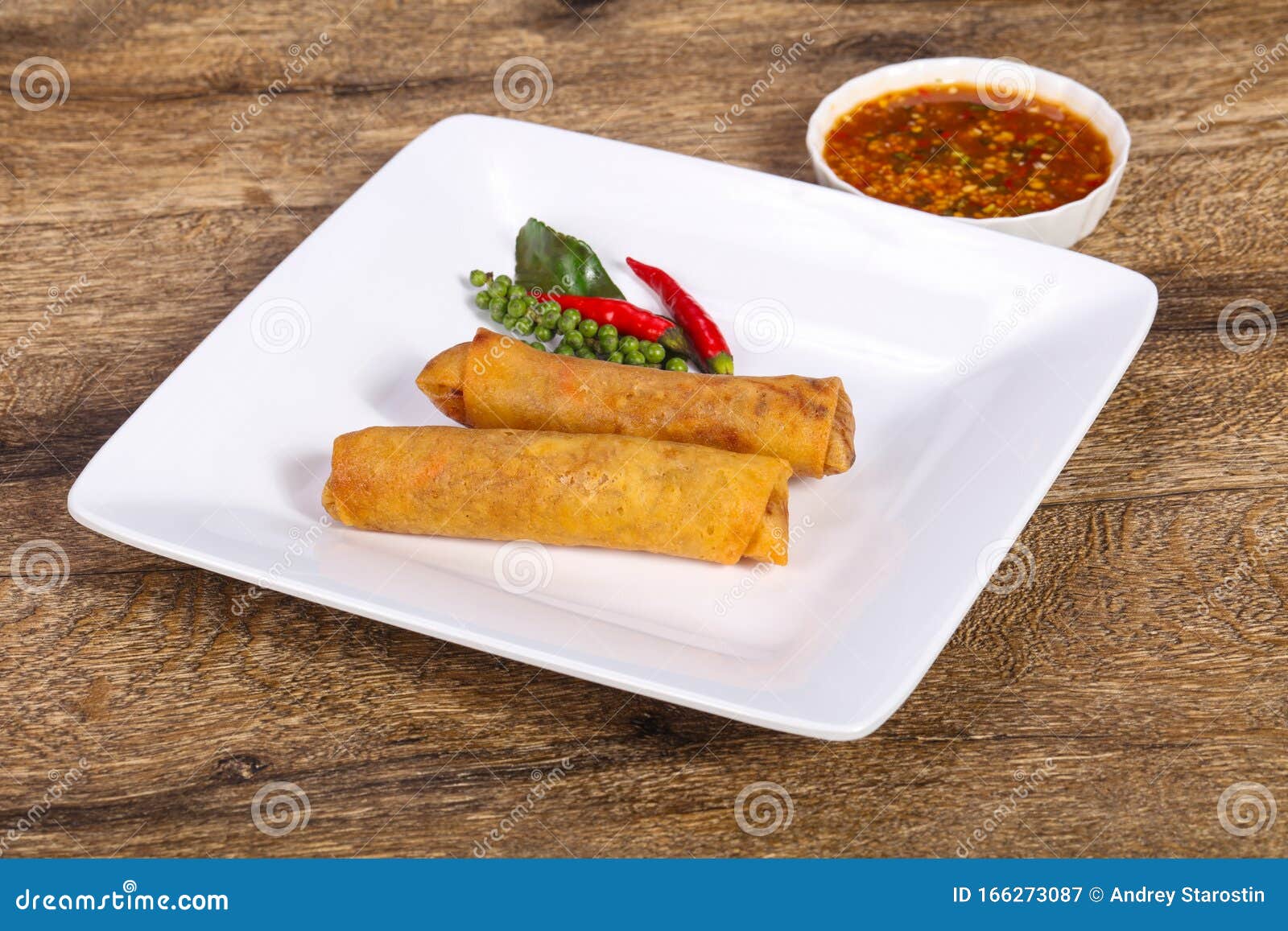 Deep Fried Spring Roll with Prawn Stock Image - Image of chinese, snack ...
