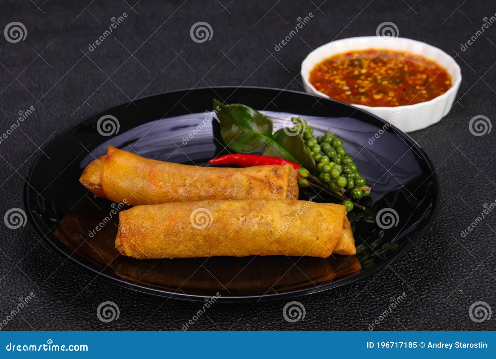 Deep Fried Spring Roll with Prawn Stock Image - Image of asia, cooking ...