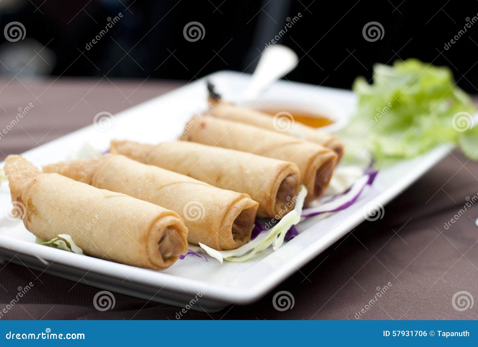 Deep-fried Spring Rolls stock photo. Image of starter - 57931706