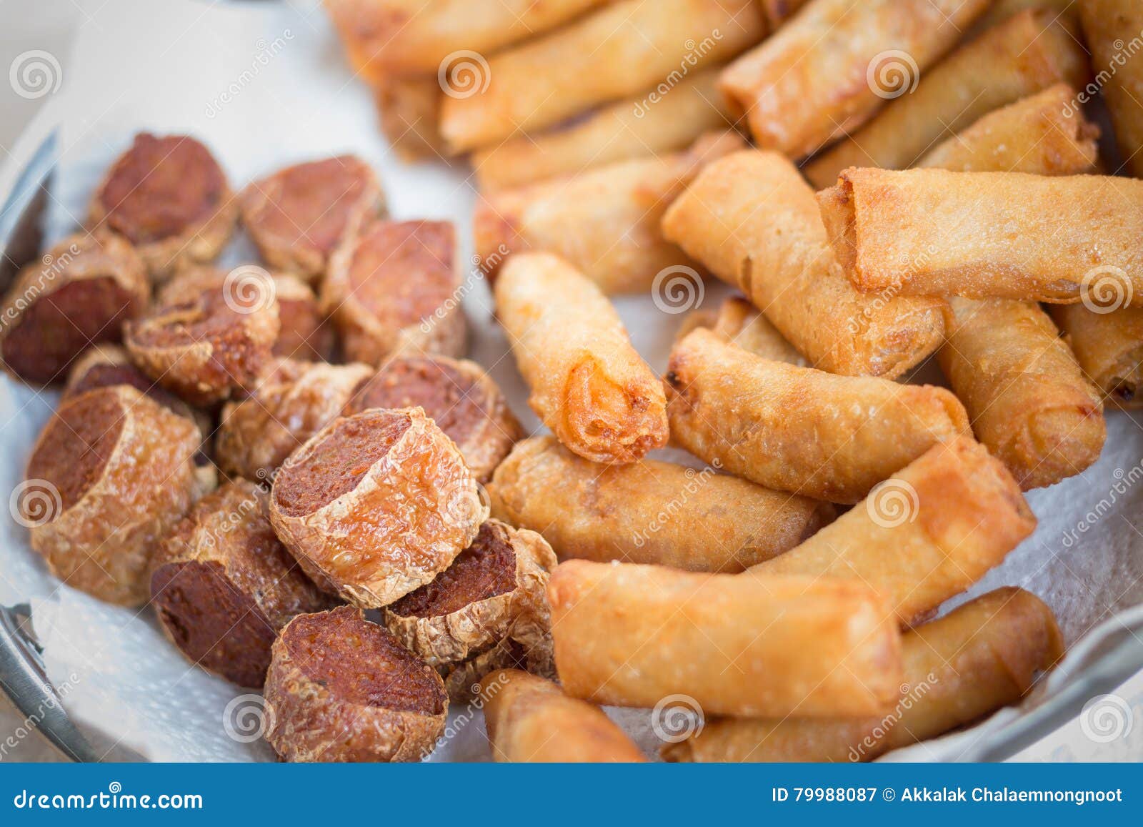 Deep Fried Spring Rolls and Deep Fried Chicken Rolls Stock Image ...