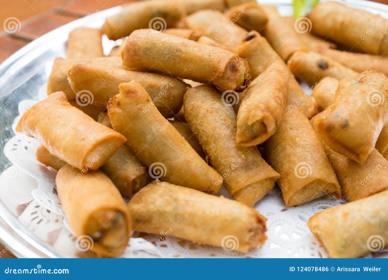 Deep fried spring rolls stock photo. Image of restaurant - 124078486
