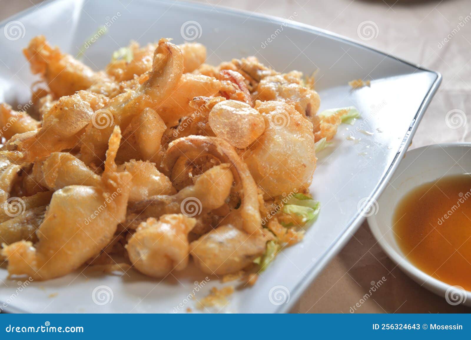 Deep Fried Squid Cuttlefish Stock Image - Image of salad, snack: 256324643