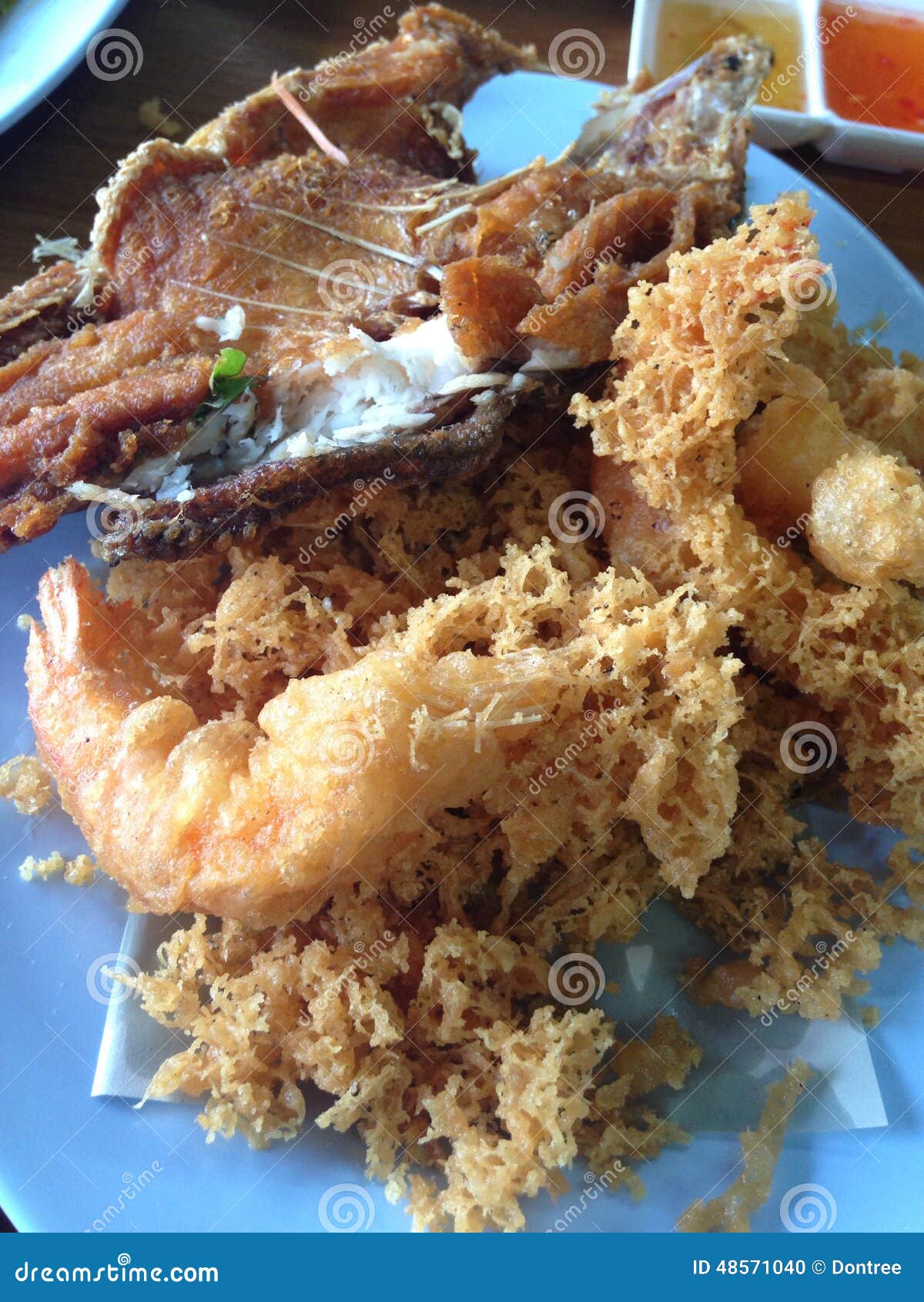 Deep Fried Tilapia Fish Fried Stock Photo - Image of spice, fresh: 48571040