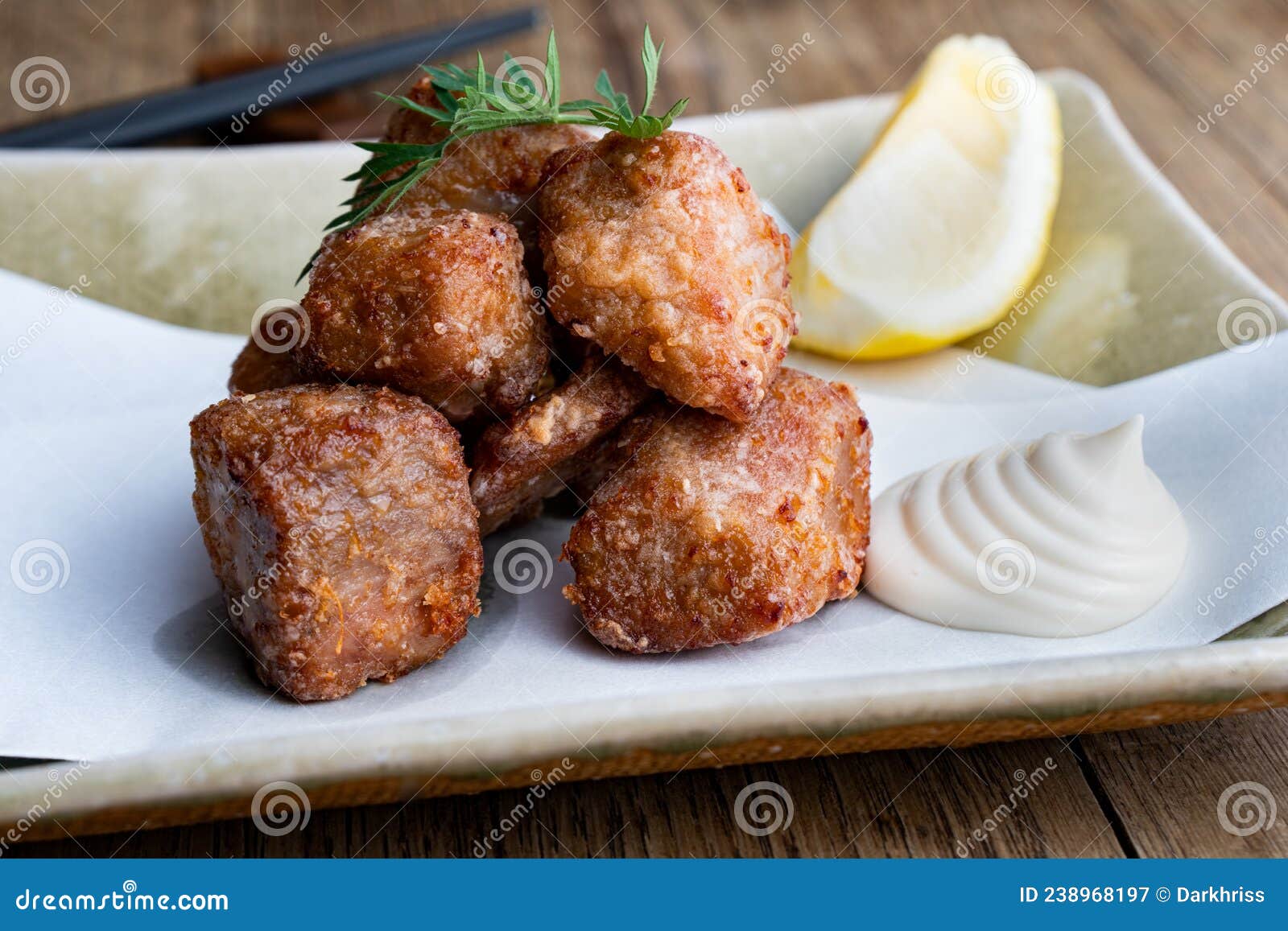 Deep Fried Tuna Chunks, a Popular Japanese Dish Stock Image - Image of ...