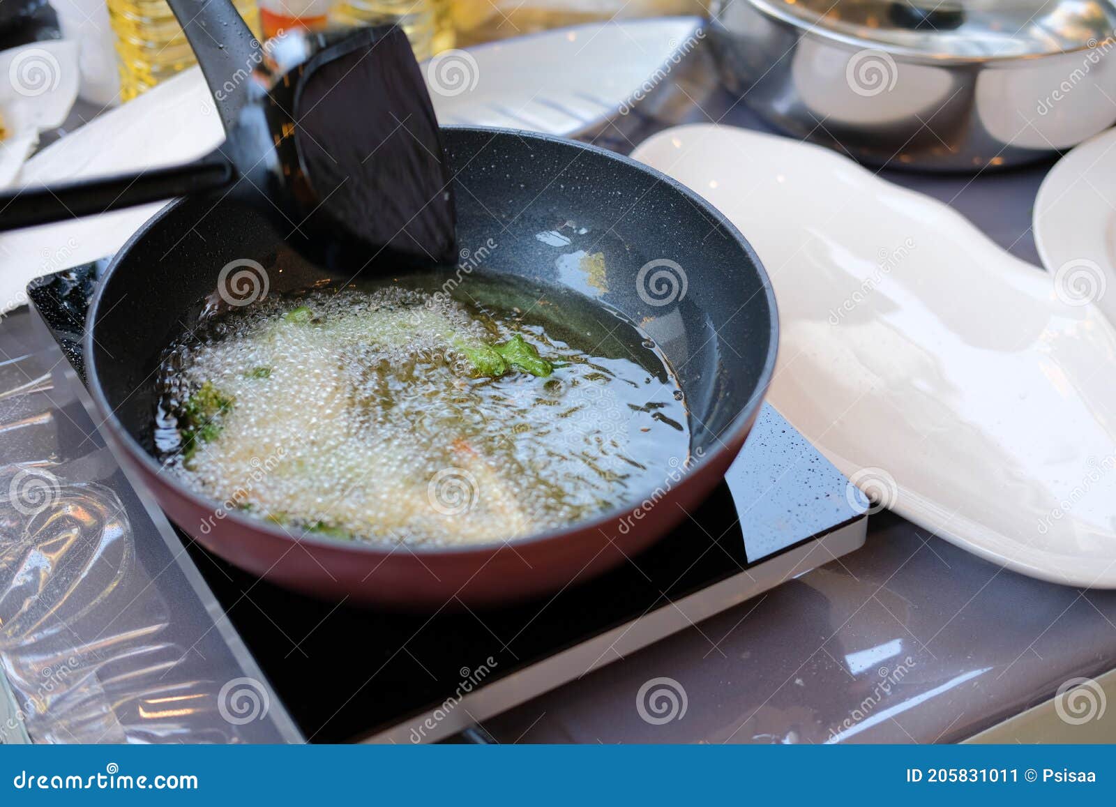 Deep Fried Vegetable in Frying Pan Stock Image - Image of vegetable ...