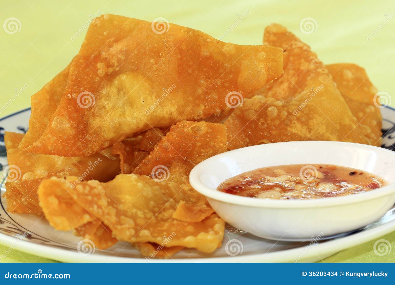 Deep Fried Wonton stock photo. Image of chinese, dishware - 36203434