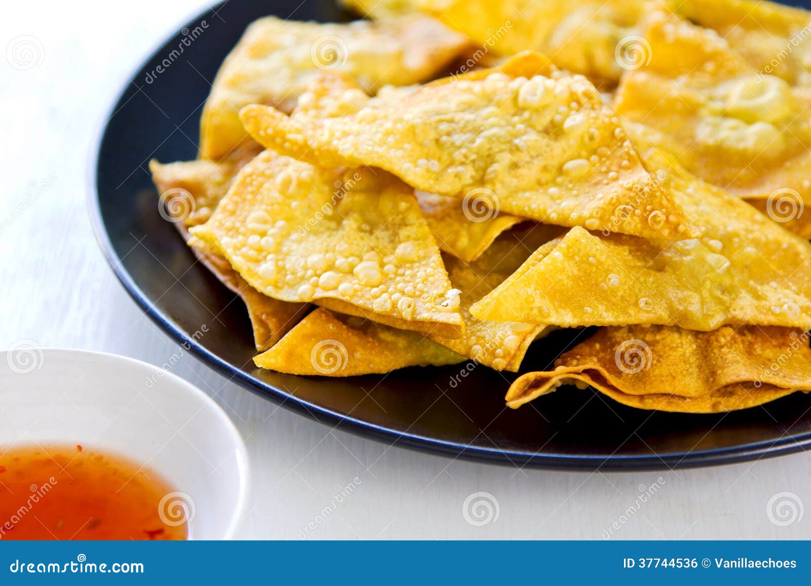 Deep fried Wonton pastry stock photo. Image of chip, healthy - 37744536