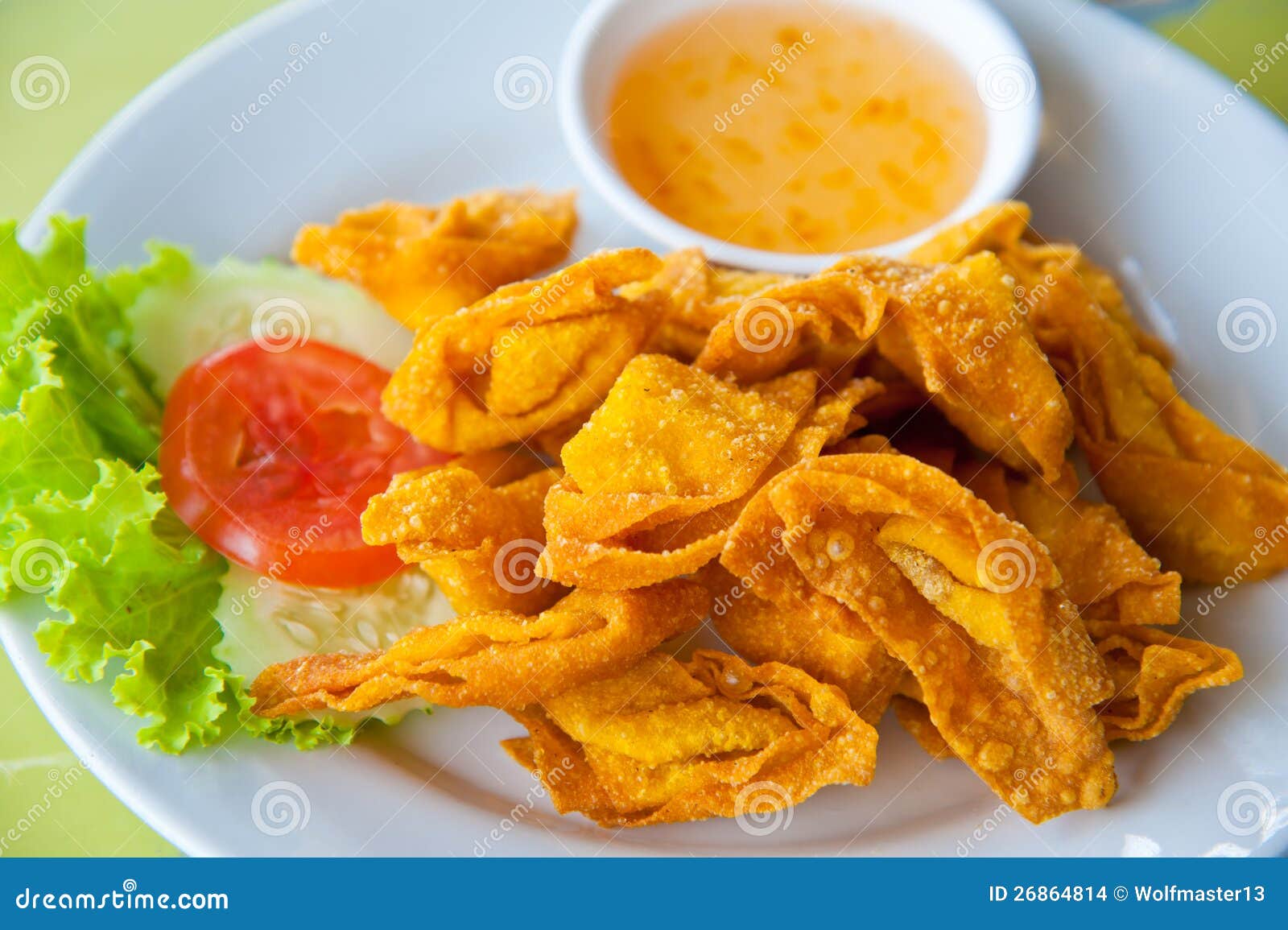 Fried Wonton Or Toong Tong Isolated On White Background,clipping Path ...