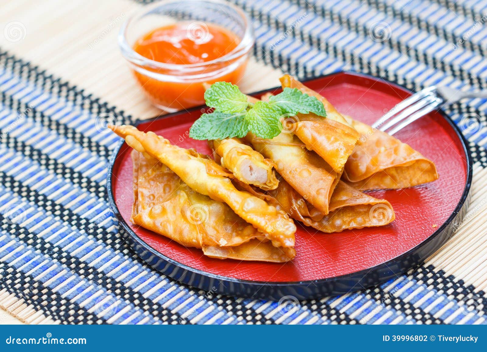 Deep Fried Wonton stock photo. Image of dumpling, meal - 39996802
