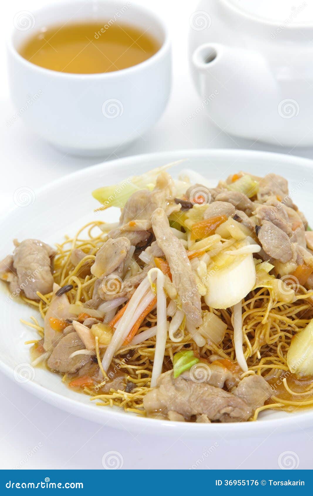 Deep fried yellow noodles stock photo. Image of asian - 36955176