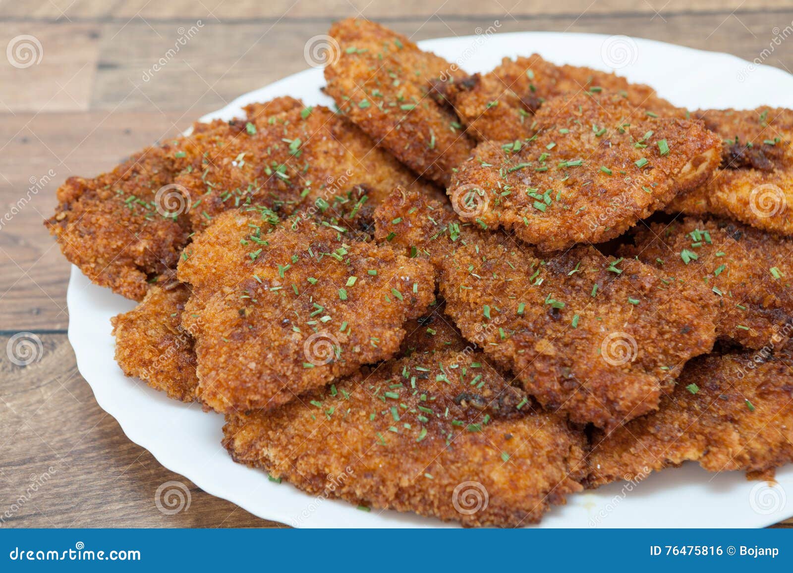 Deep fry breaded meat stock photo. Image of topping, food - 76475816