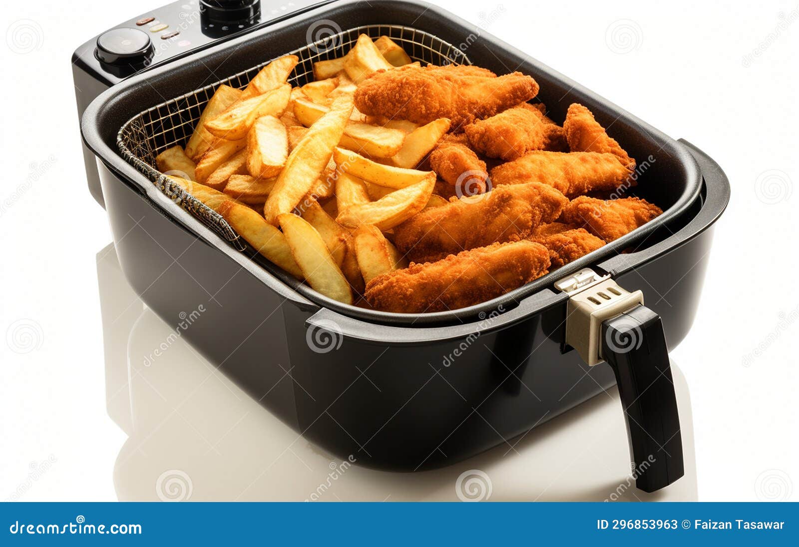 Deep Fryer Set on a White Backdrop -Generative Ai Stock Illustration ...