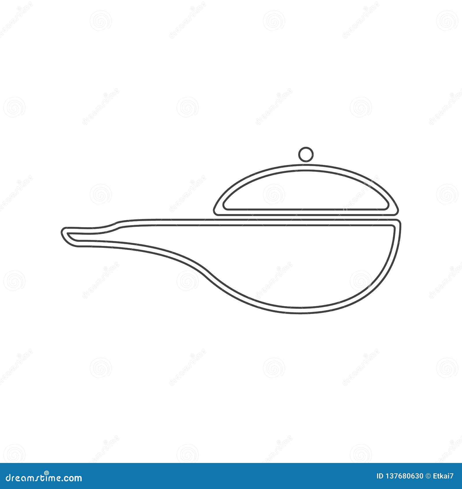 Deep Frying Pan Outline Icon Vector Design Illustration Stock Vector ...