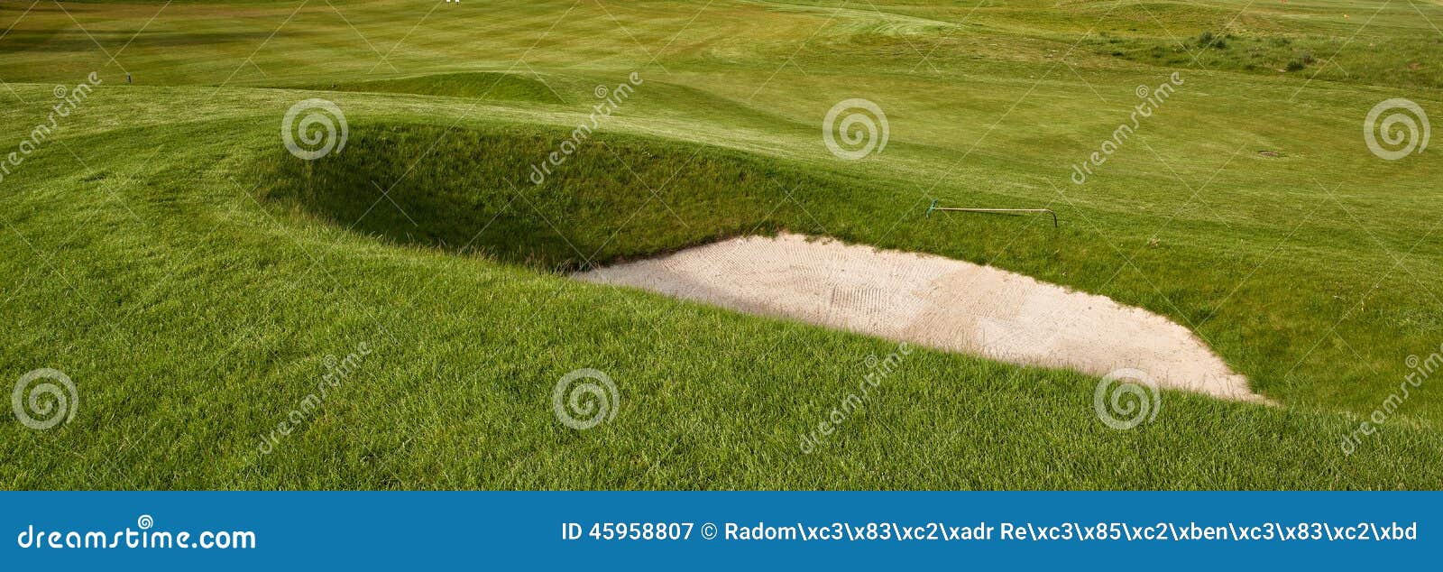 Deep golf bunker stock image. Image of horizontal, sand - 45958807