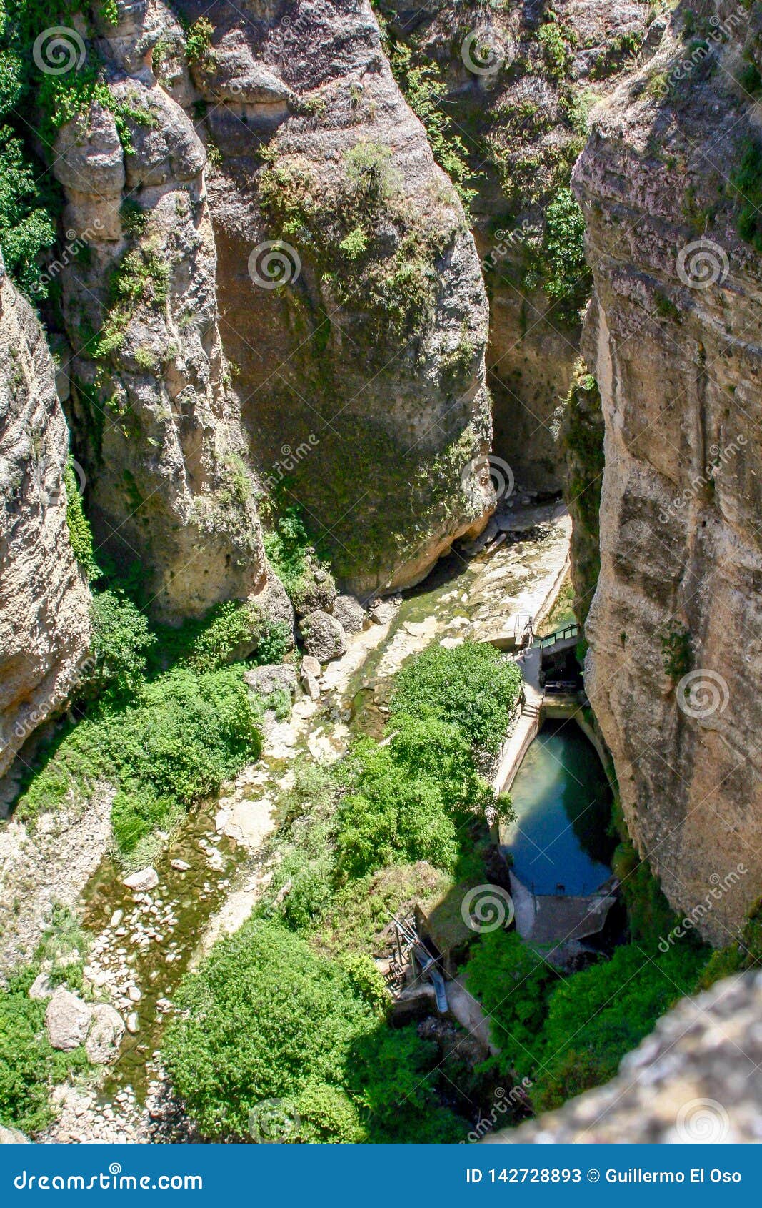 Deep Gorge with Lake in Ronda. Spain Stock Image - Image of adventure ...