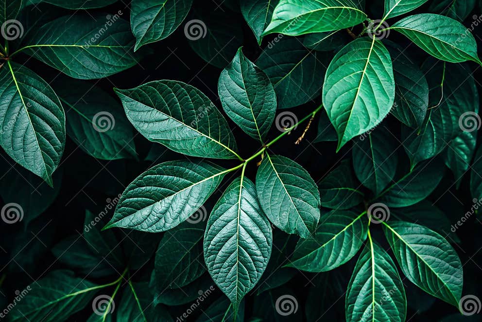 Deep Green Leaf Texture for Nature Background Stock Illustration ...