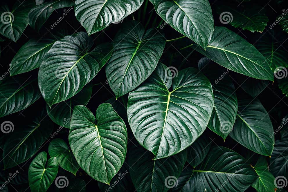 Deep Green Leaf Texture for Nature Background Stock Illustration ...