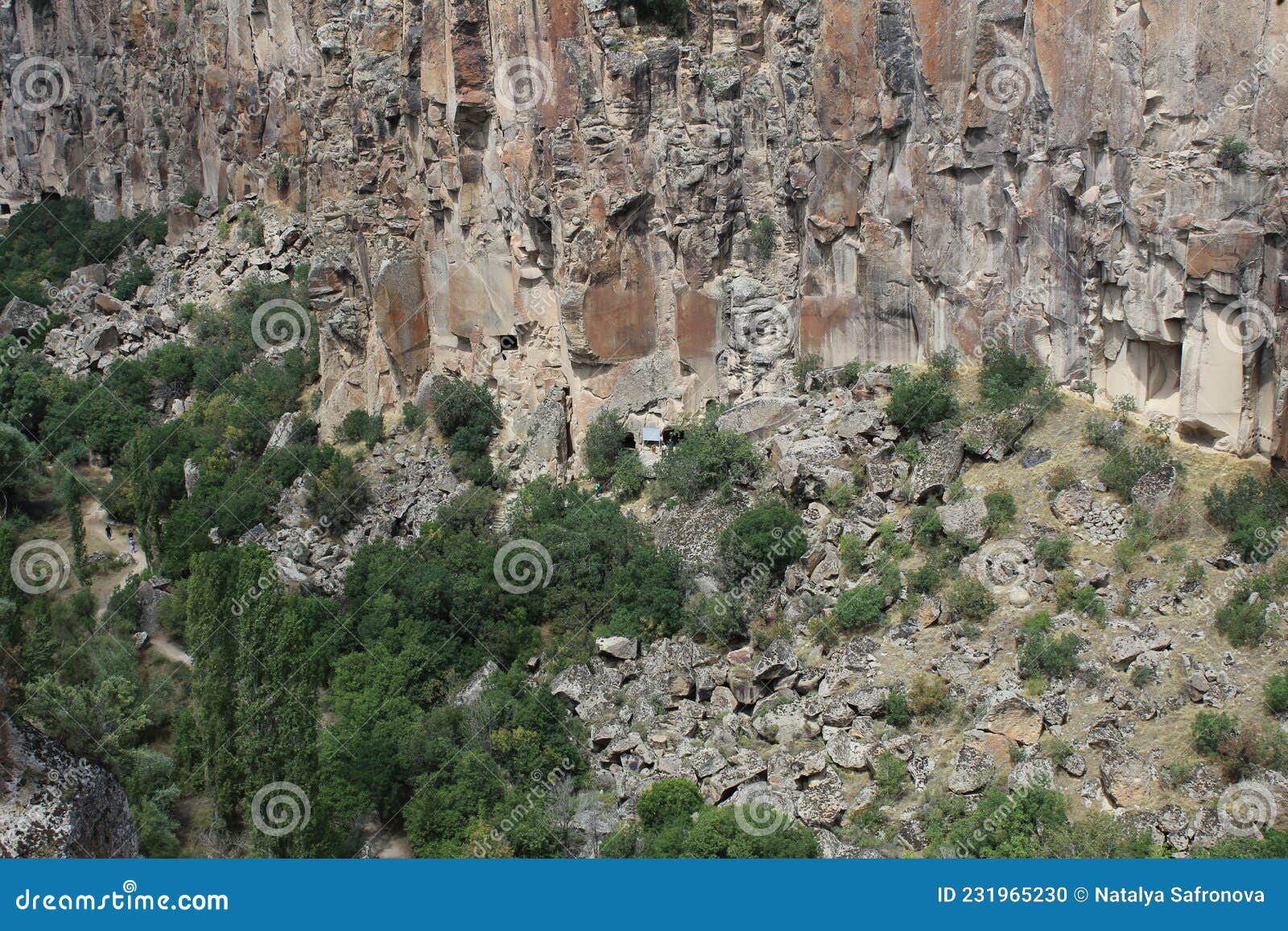 Deep Green Valley Under Steep Cliffs on a Summer Day Stock Photo ...