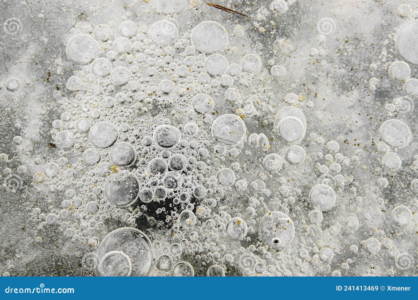 Deep Ice with Rounded Bubbles on a Pond Stock Image - Image of black ...