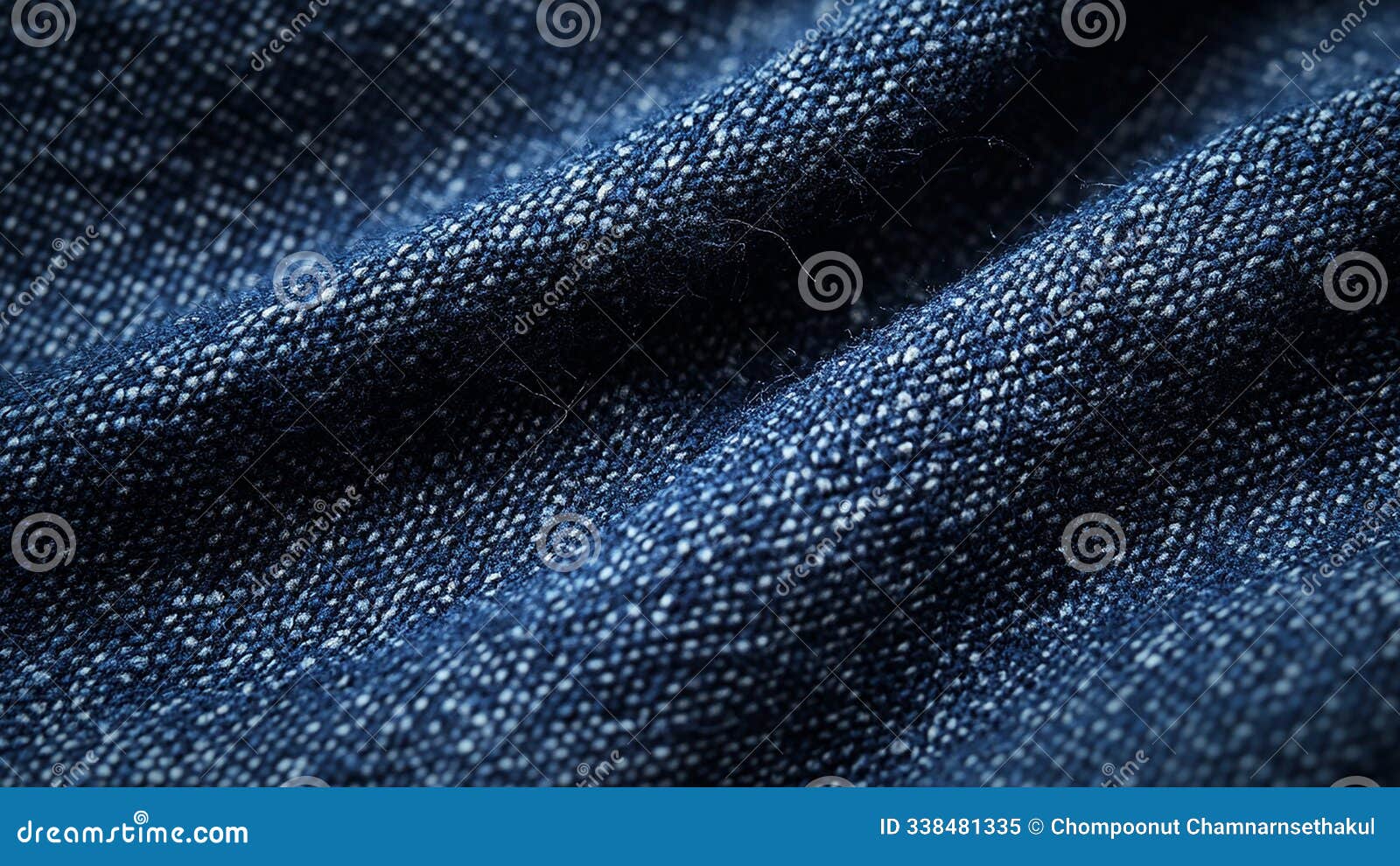 Deep Indigo Canvas with a Rough, Tactile Texture and Visible Wear Stock ...