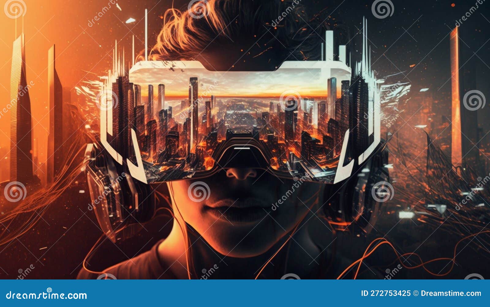 Deep Inside the Metaverse, VR Experience. Virtual Reality Fantasy World ...