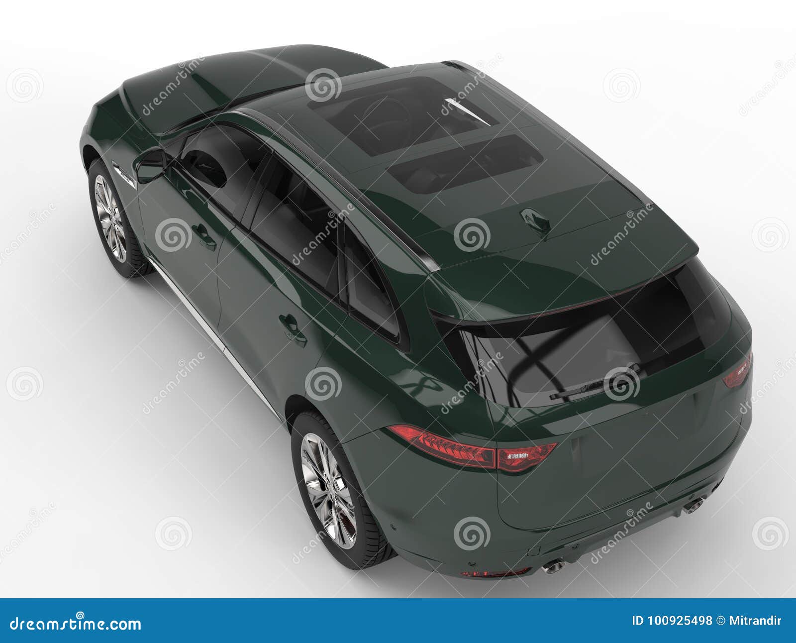 Deep Jungle Modern SUV - Top Back View Stock Illustration ...