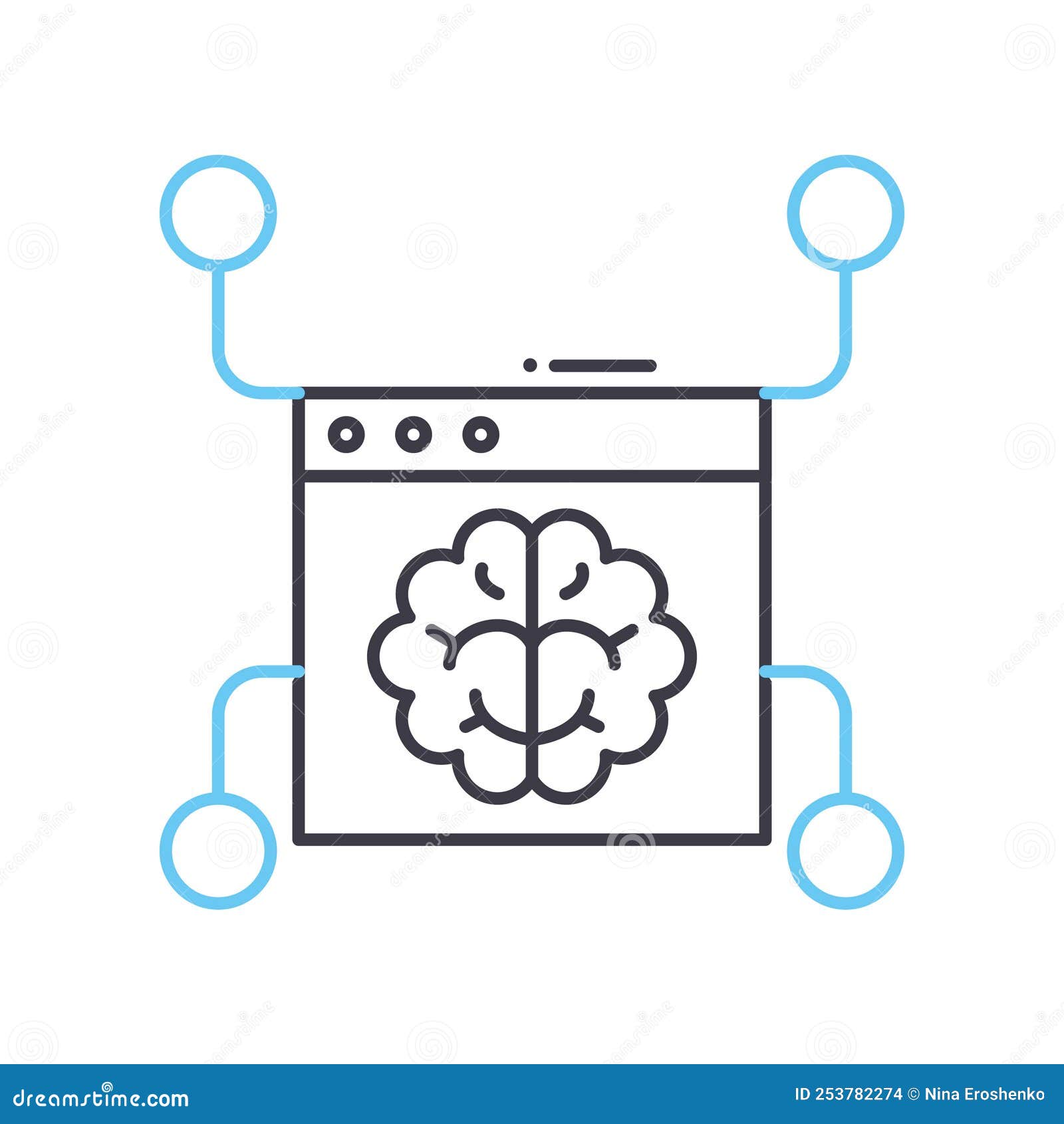 Deep Learning Algorithm Line Icon Outline Symbol Vector Illustration