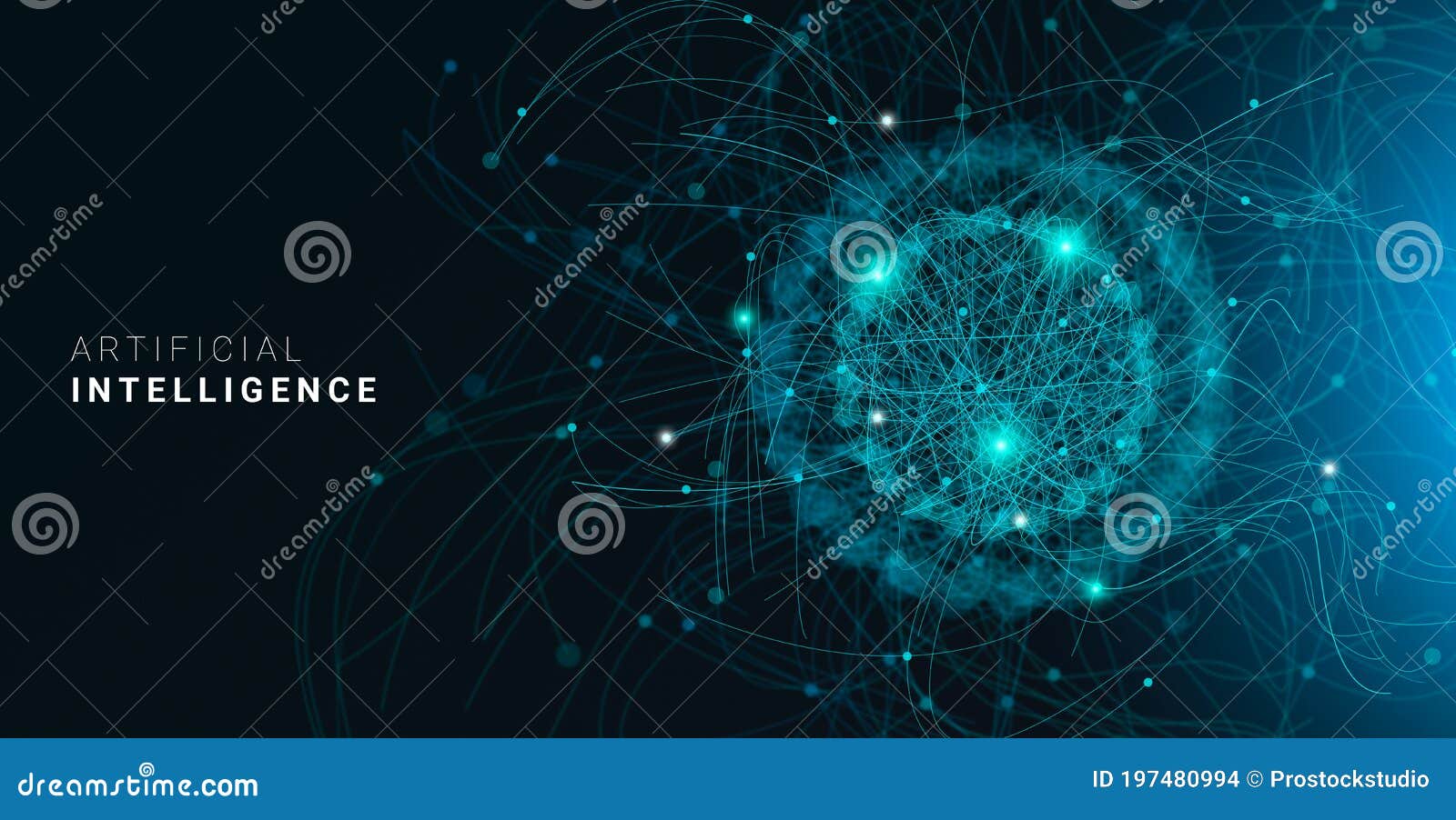 Deep Learning. Artificial Intelligence Futuristic Background with ...