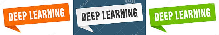 Deep Learning Banner. Deep Learning Speech Bubble Label Set Stock ...