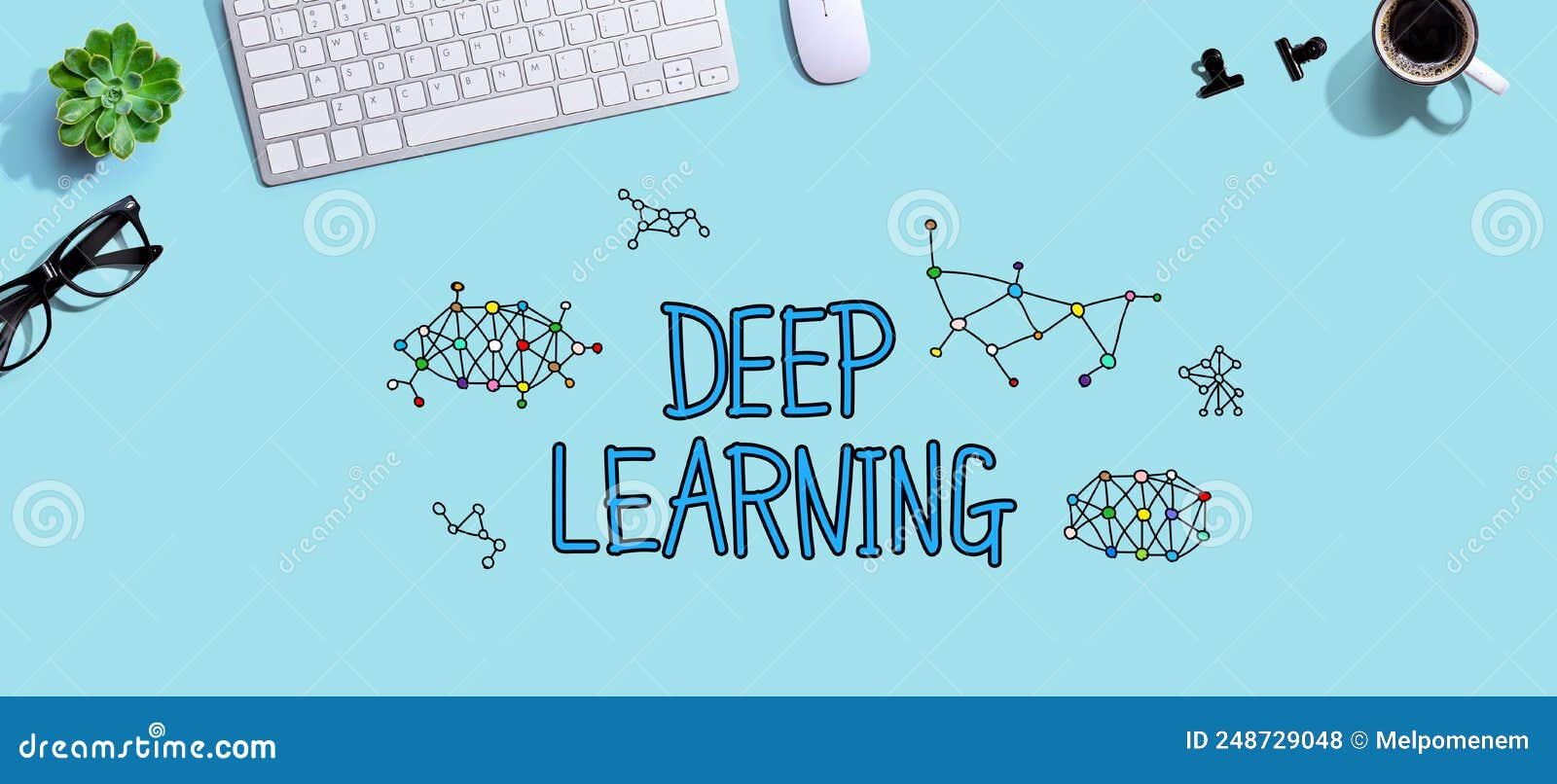 Deep Learning with a Computer Keyboard Stock Illustration ...