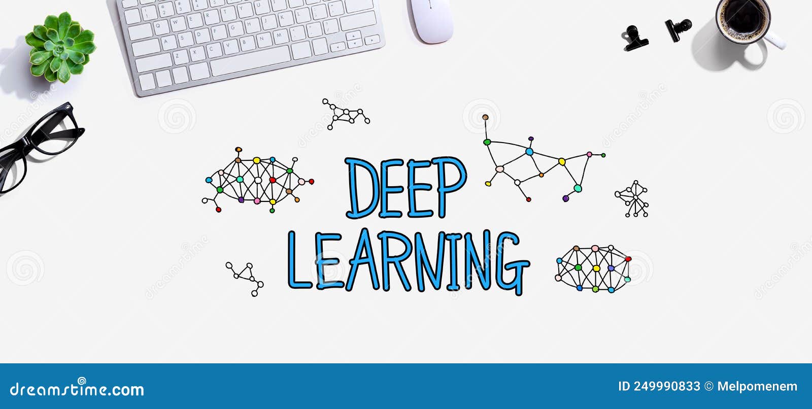 Deep Learning with a Computer Keyboard Stock Image - Image of intellect ...