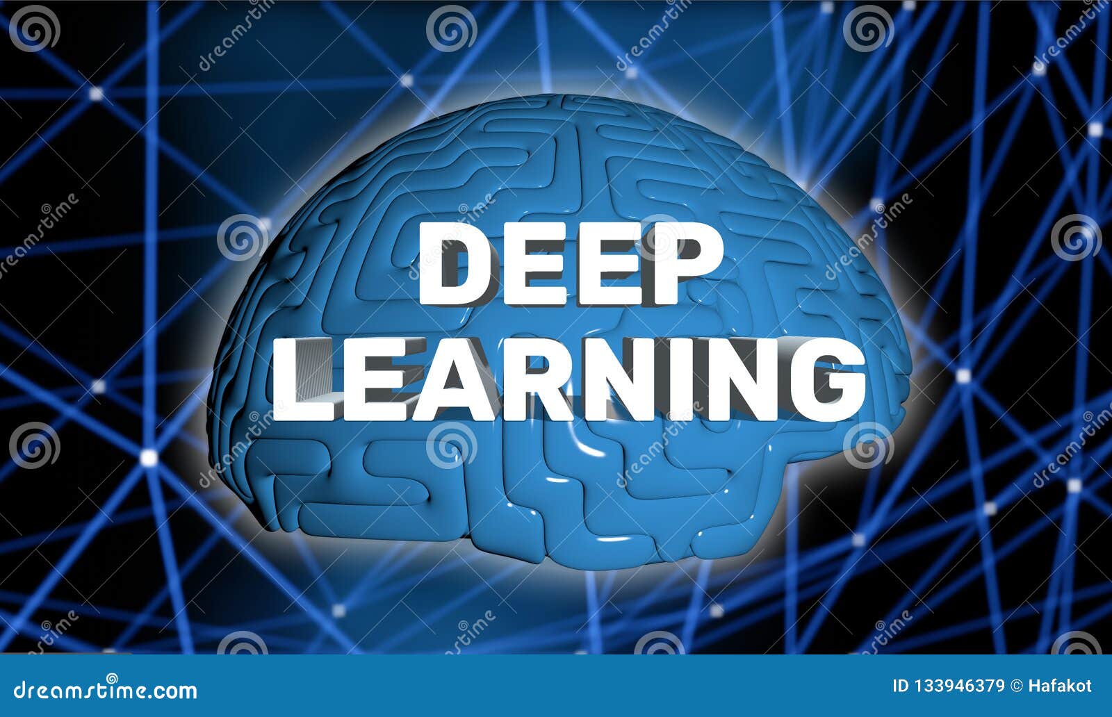 Deep Learning Concept 3D Render Illustration Stock Illustration ...
