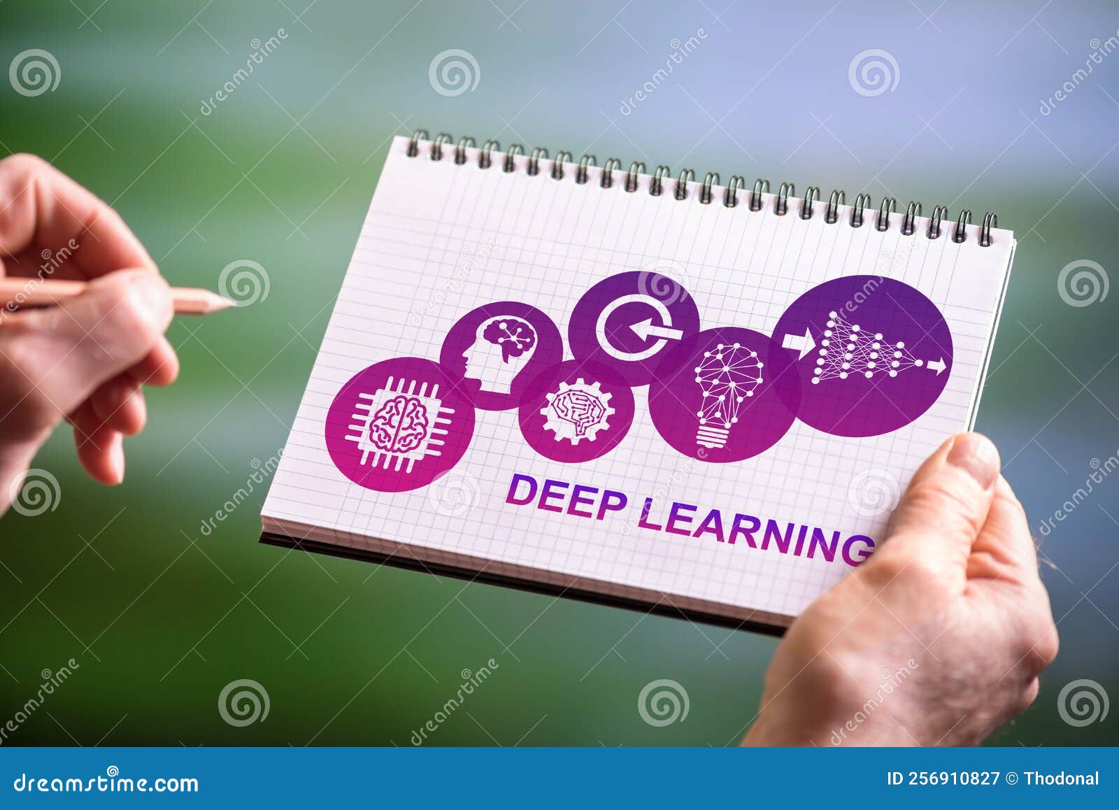 Deep Learning Concept on a Notepad Stock Image - Image of business ...
