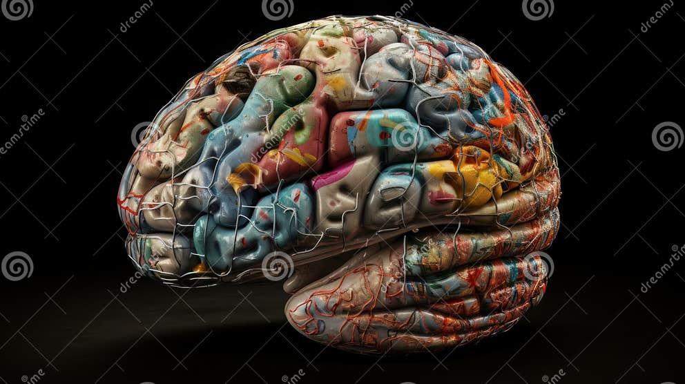 Deep Learning Human Brain Anatomy. Generative Ai Stock Image - Image of ...