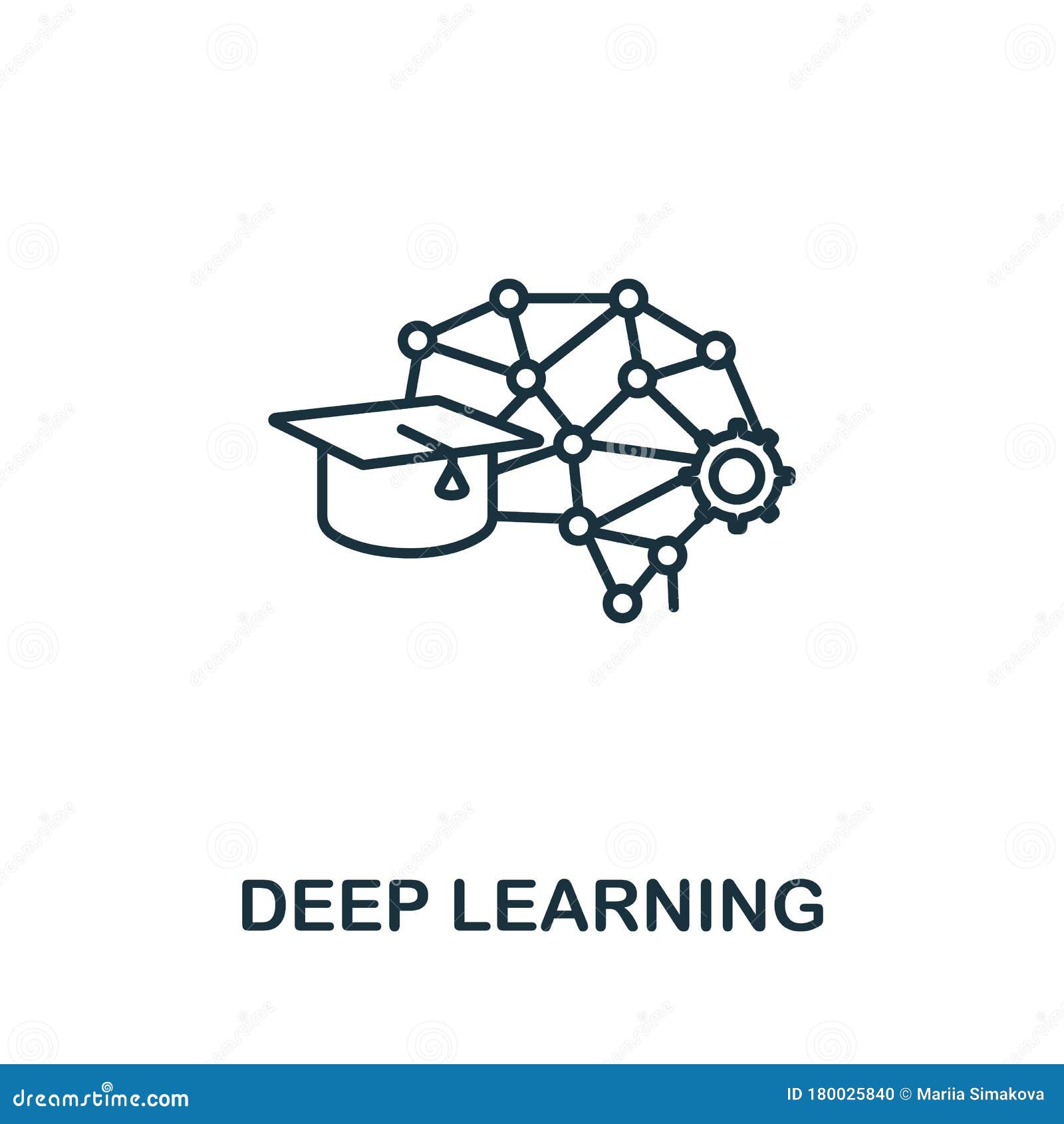 Deep Learning Icon from Artificial Intelligence Collection. Simple Line ...